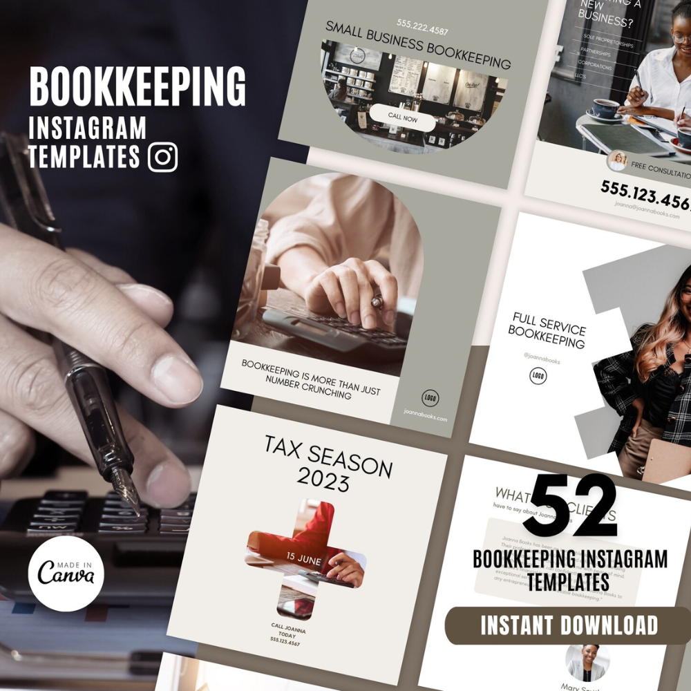 Bookkeeping INSTAGRAM Posts | Bookkeeper Marketing | Accounting ...