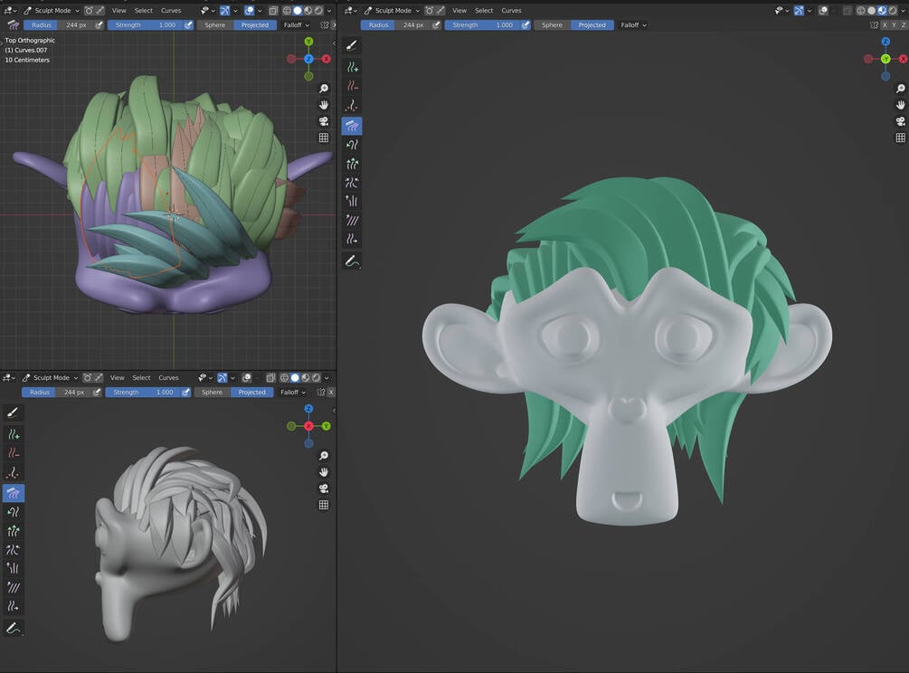 Stylize Hair - Blender Geometry/Hair Node
