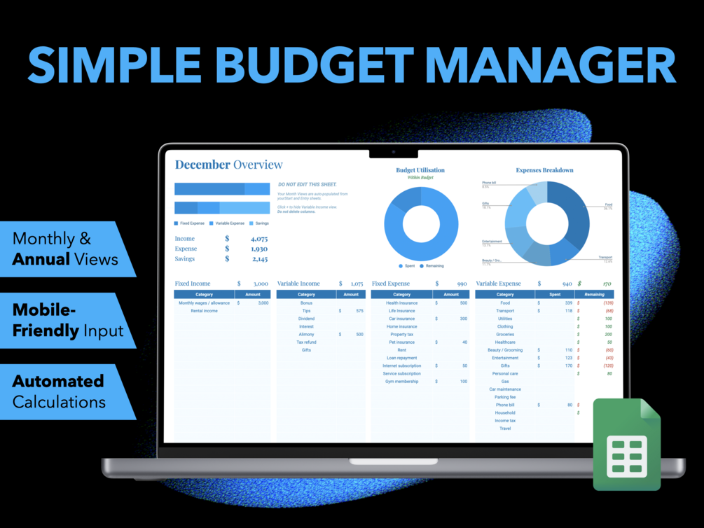 Simple Monthly Budget Manager