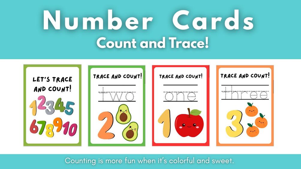 Fruity Number Cards for Kids