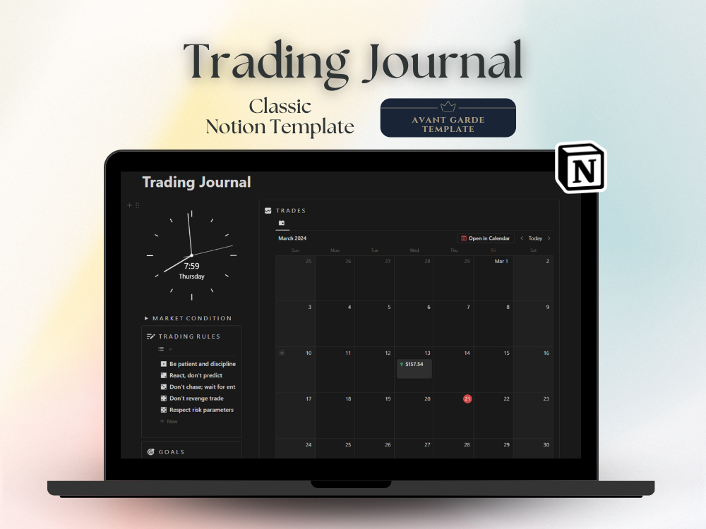 Classic Trading Journal / Notion Template