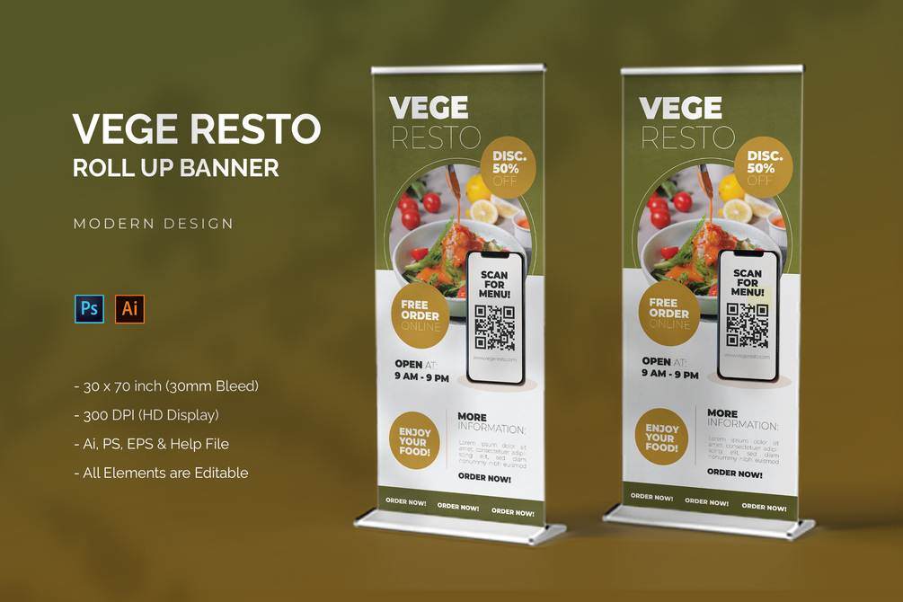 Vege Resto - Roll Up Banner