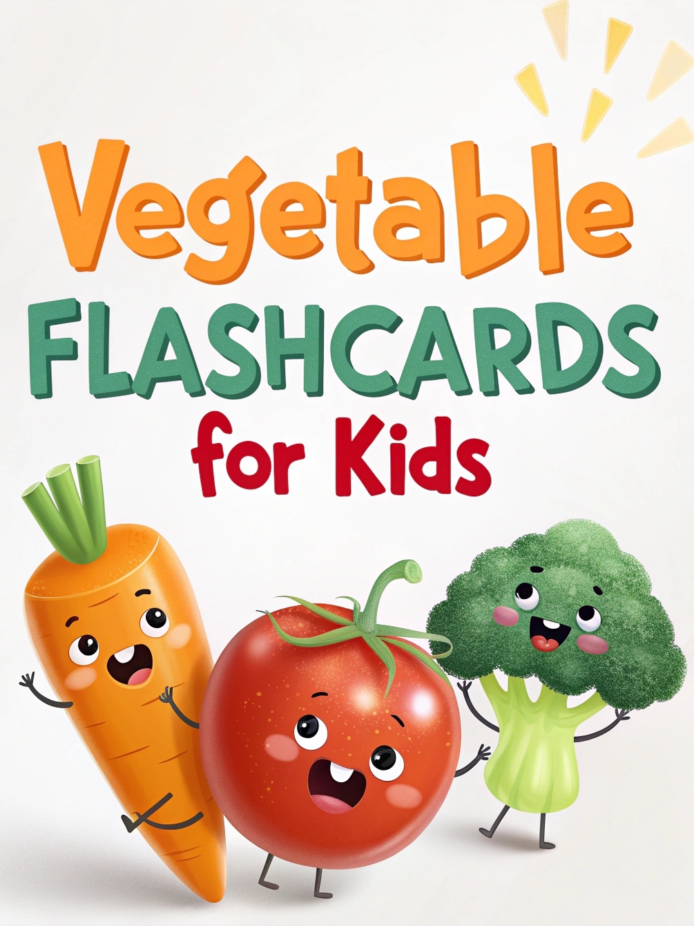 3D Vegetable Flashcards for kids