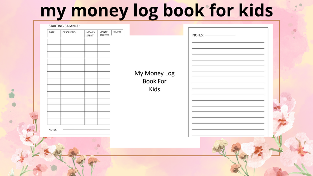 my money log book for kids