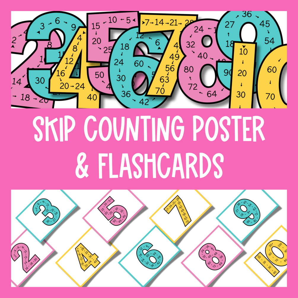 Skip Counting Number Poster and Flashcards - Colorful Numbers