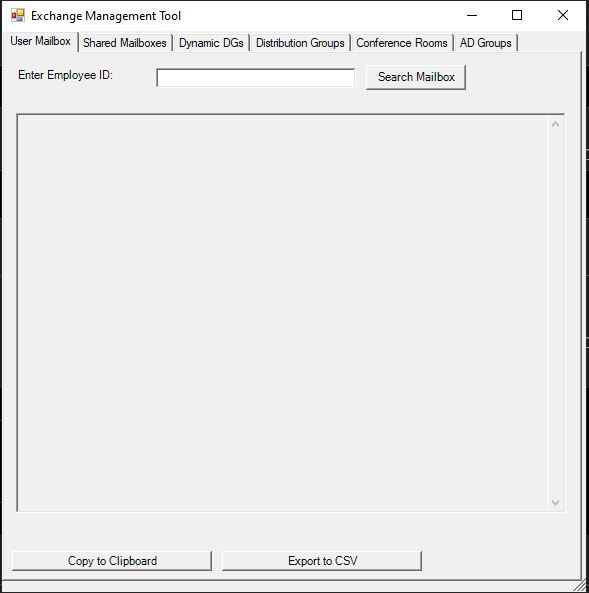 Exchange Management Tool