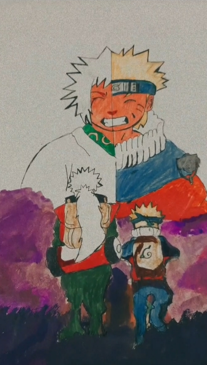 Naruto and Jiraiya wall hanging(framed)