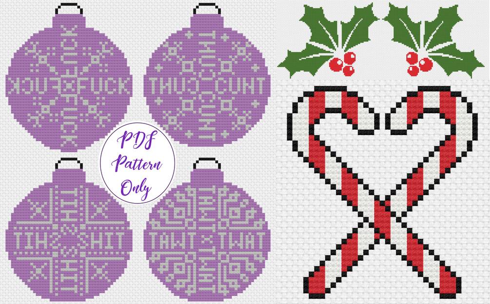 Pretty Profanity: "Sweary Christmas Smalls Collection" Cross Stitch ...