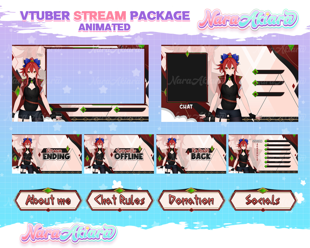 Transform Your Channel with the Overlay Red Hair Girl Stream Package