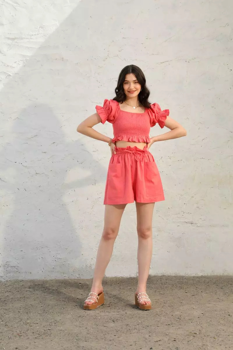 Tangerine Dreams: Vibrant Romance Co-ord Set - Sunscape Shop