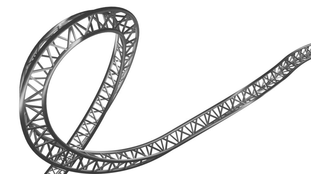 Blender Skeleton Roller Coaster Track - Triangle-shaped - Procedural