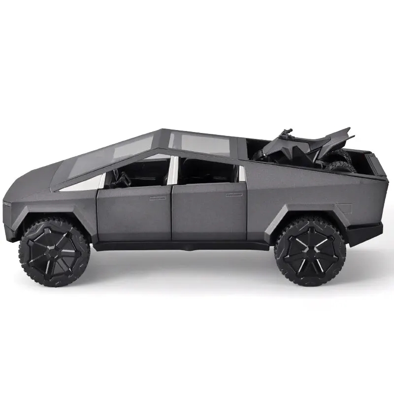 Cybertruck model sliver pickup truck Diecast metal Toy cars with sound ...