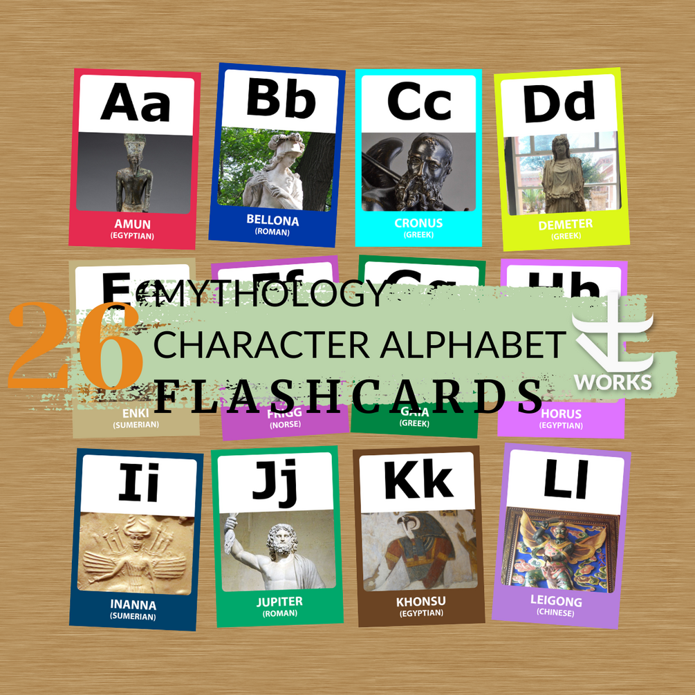 Mythology Character Alphabet Flashcards
