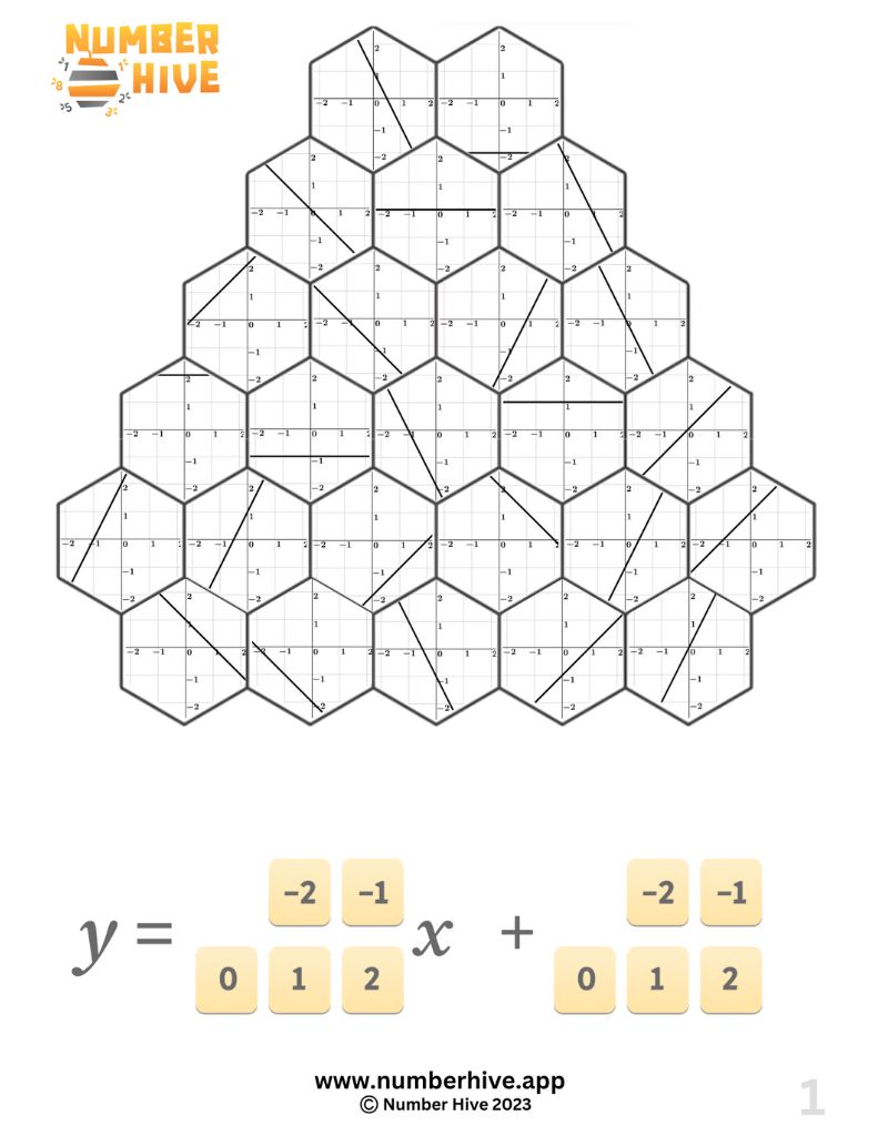 Number Hive Printable Game Boards - Straight Line Graphs