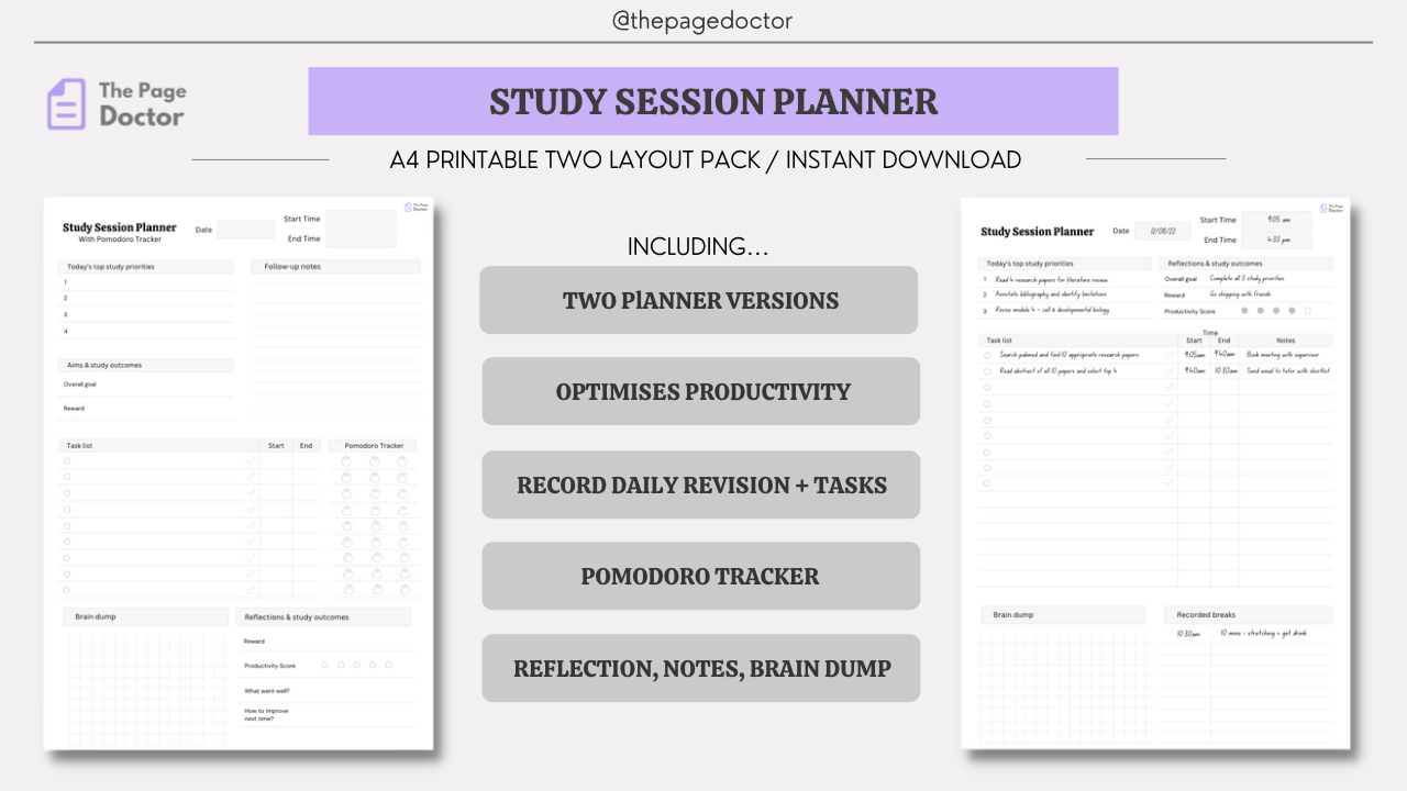 New Study Template For Better Revision Sessions - The Page Doctor