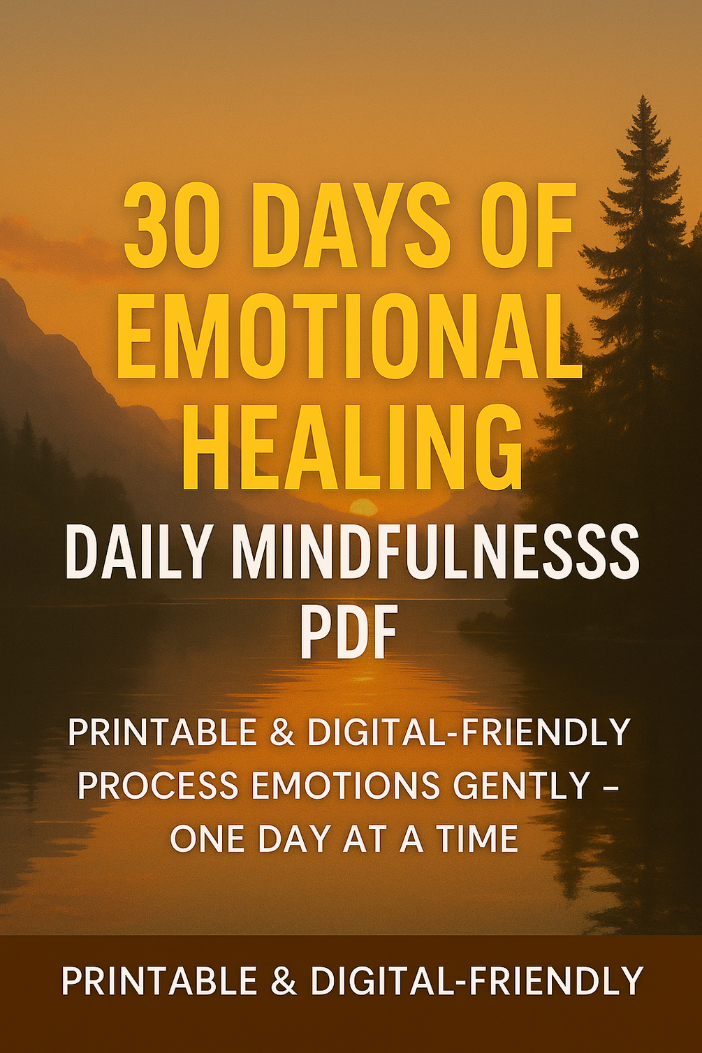 "30 Days of Emotional Healing – Daily Mindfulness Journal (Printable PDF)"