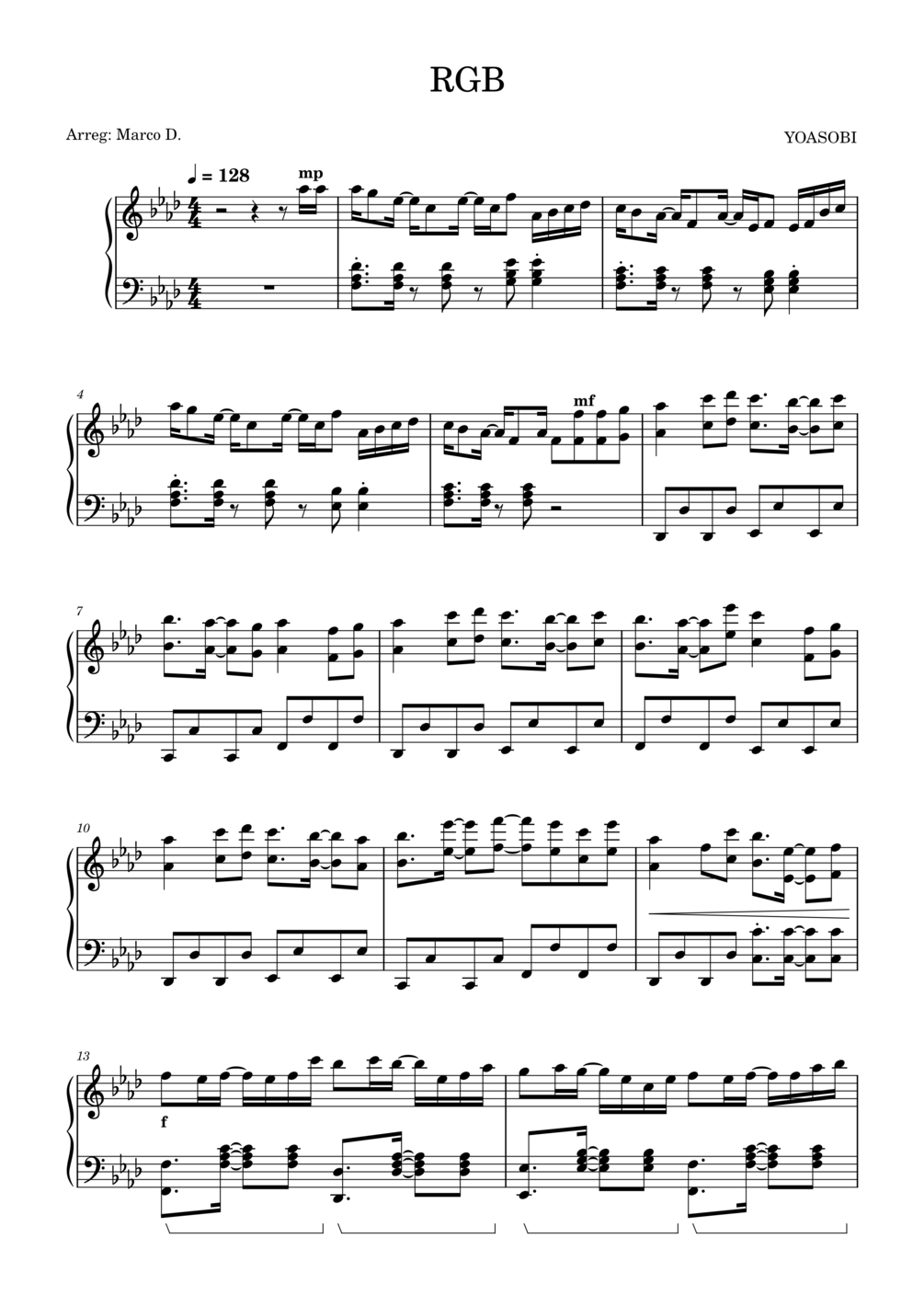 RGB | YOASOBI SHEET + MIDI