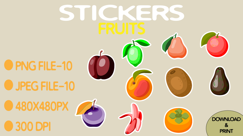 Exquisite Fruit Sticker Set
