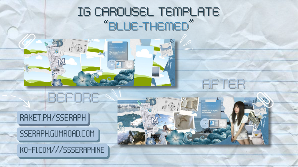 BLUE-THEMED IG Carousel Template ୨୧