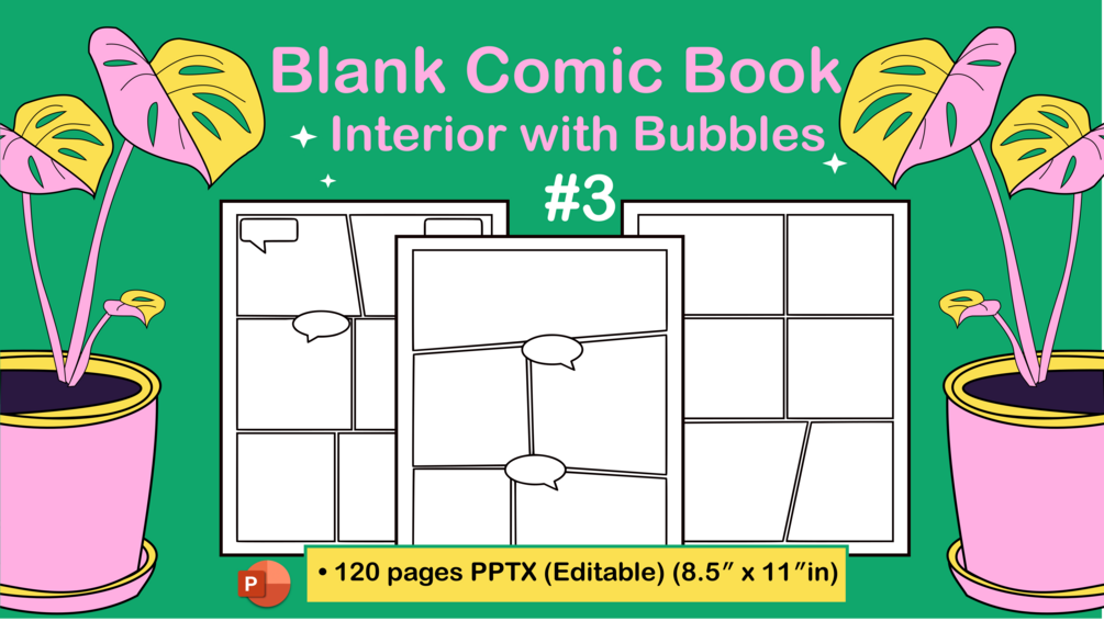 Blank Comic Book Interior with Bubbles Vol.3