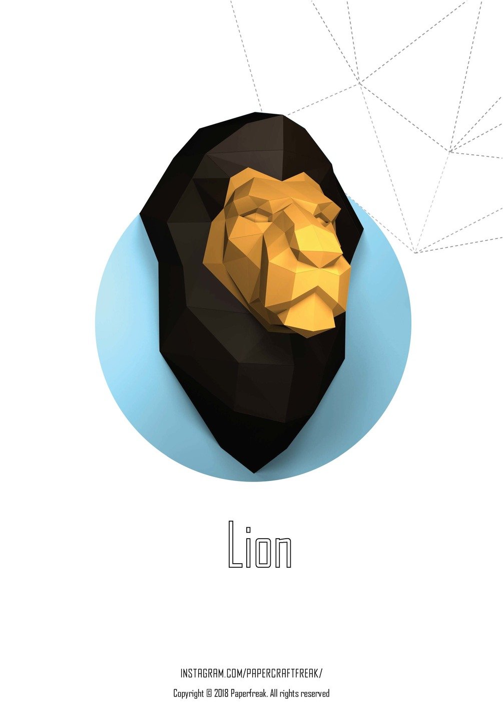Papercraft 3D lion scar template