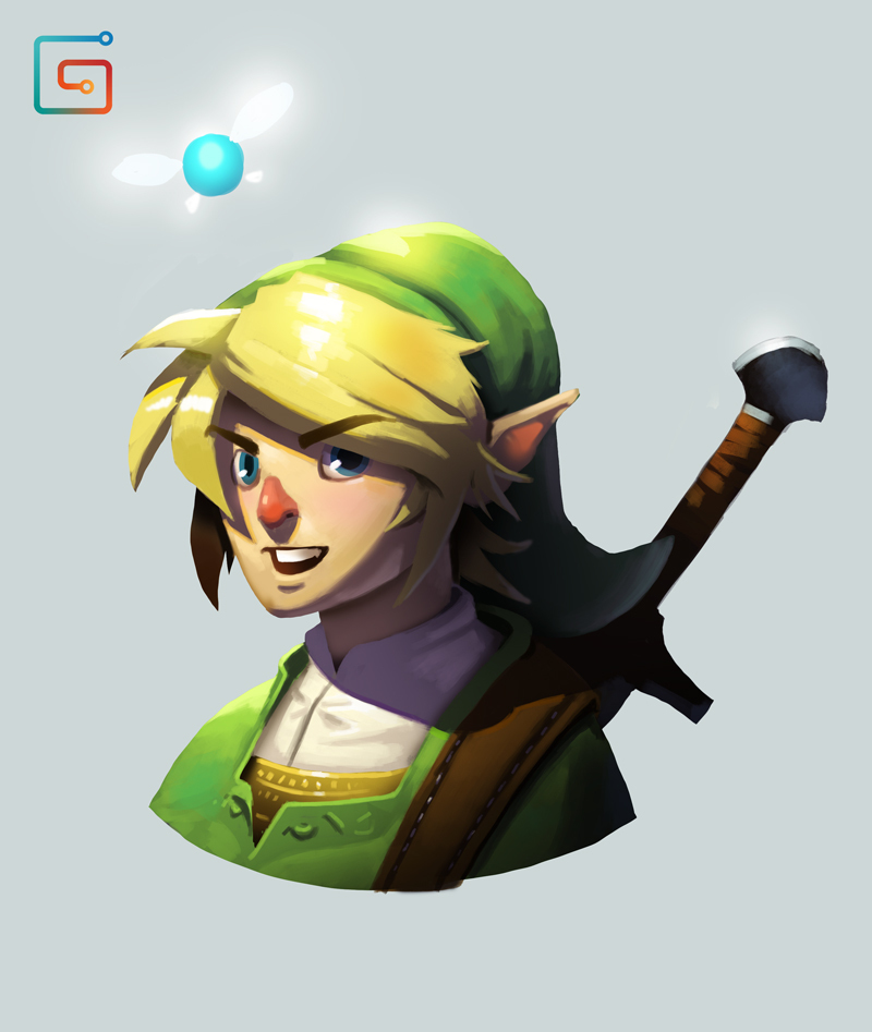 Link Fan Art process painting
