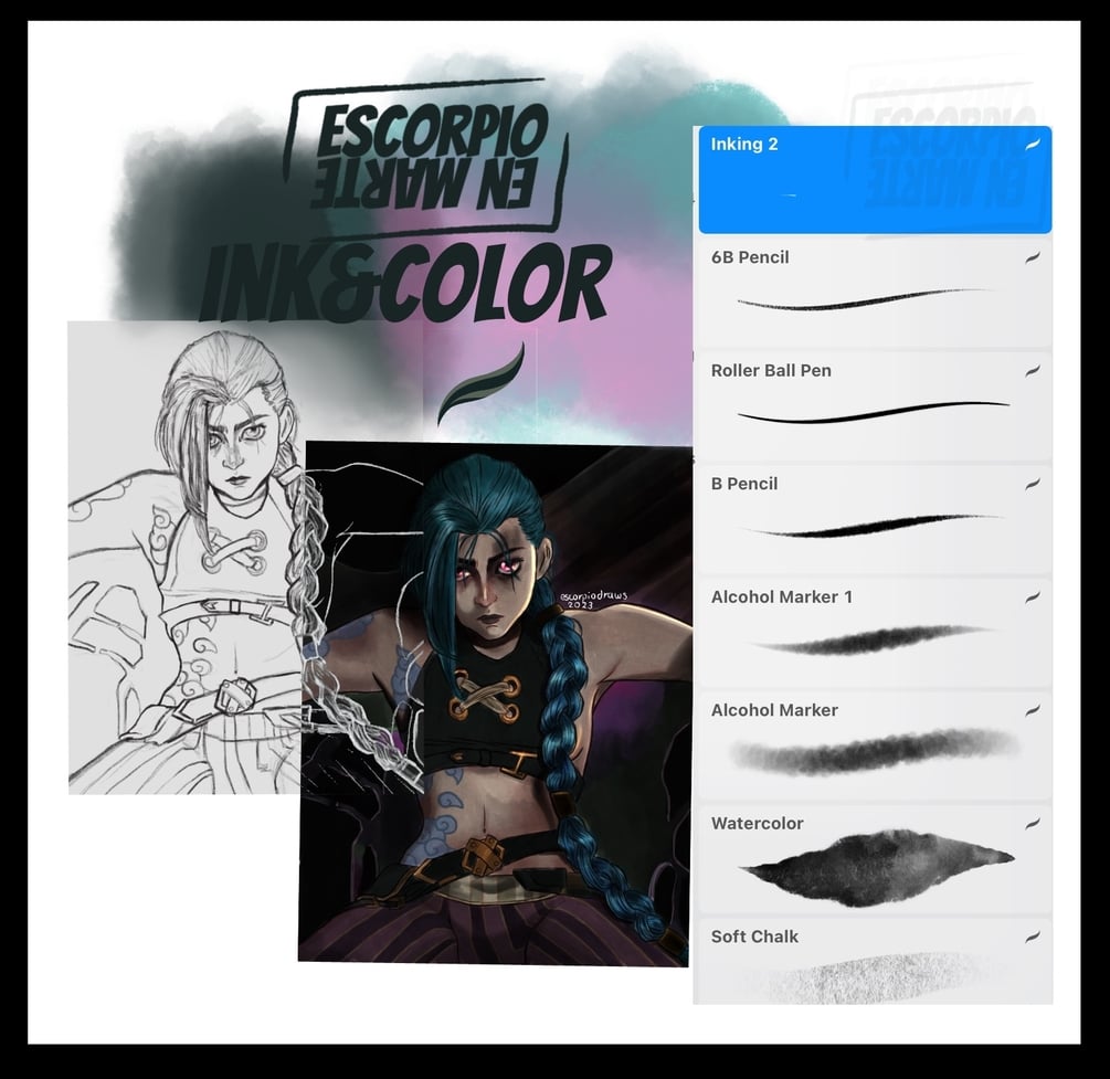 Procreate INK & COLOR brush set