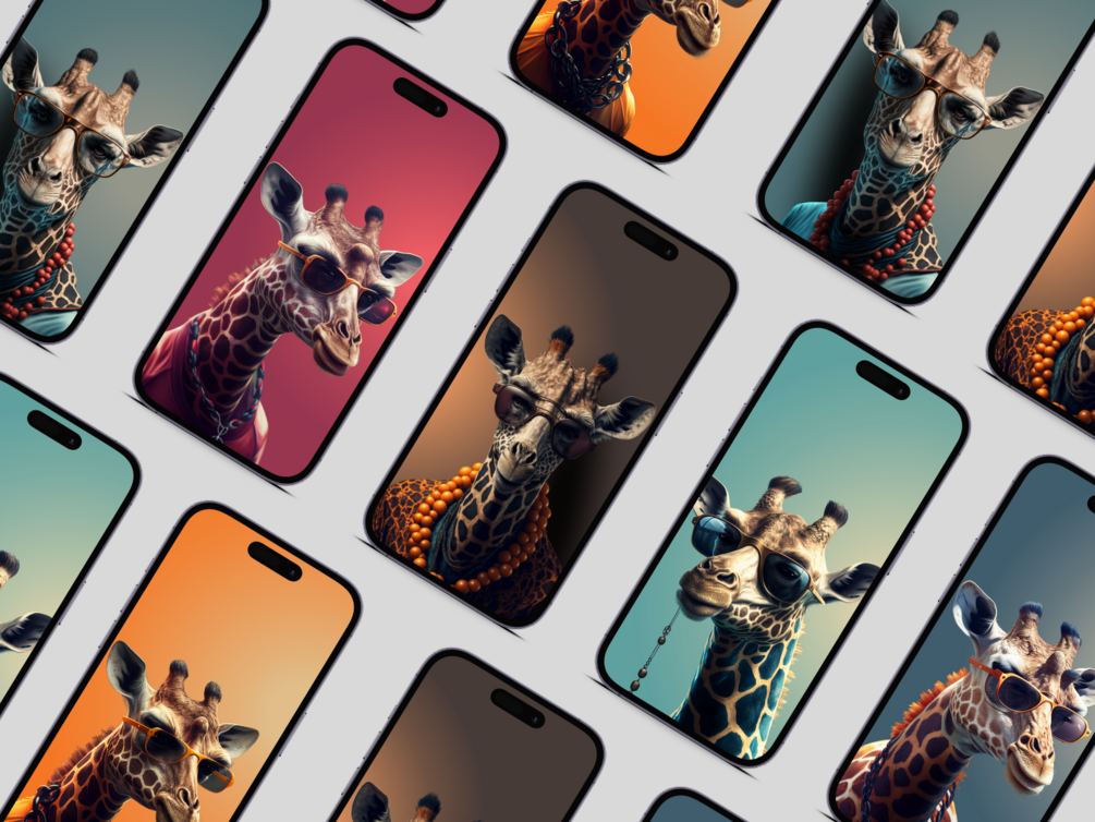 Crazy giraffe - Wallpaper collection