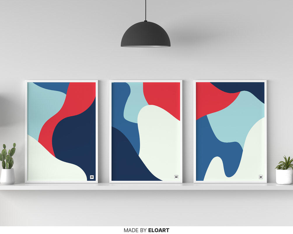 3 Piece Abstract Printable Wall Art Set, Minimalist Home and Office ...