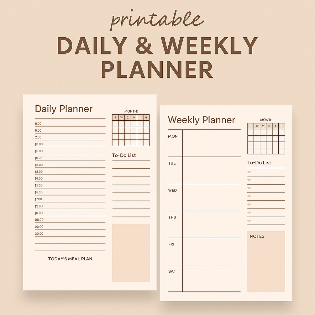 Aesthetic Daily Planner – Printable PDF