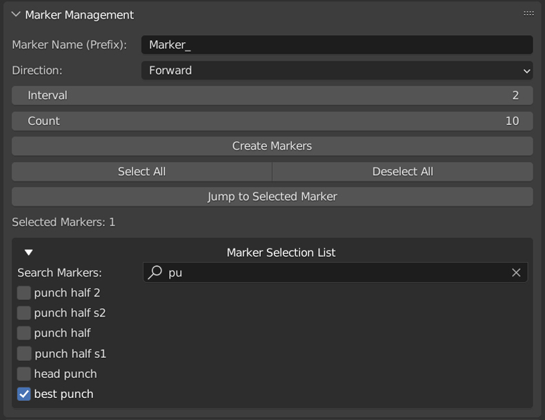 Advanced Marker Toolkit for Blender