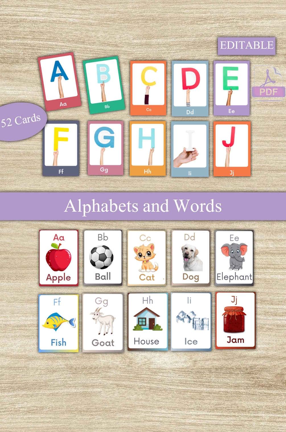 Montessori Alphabet & First Words Flashcards