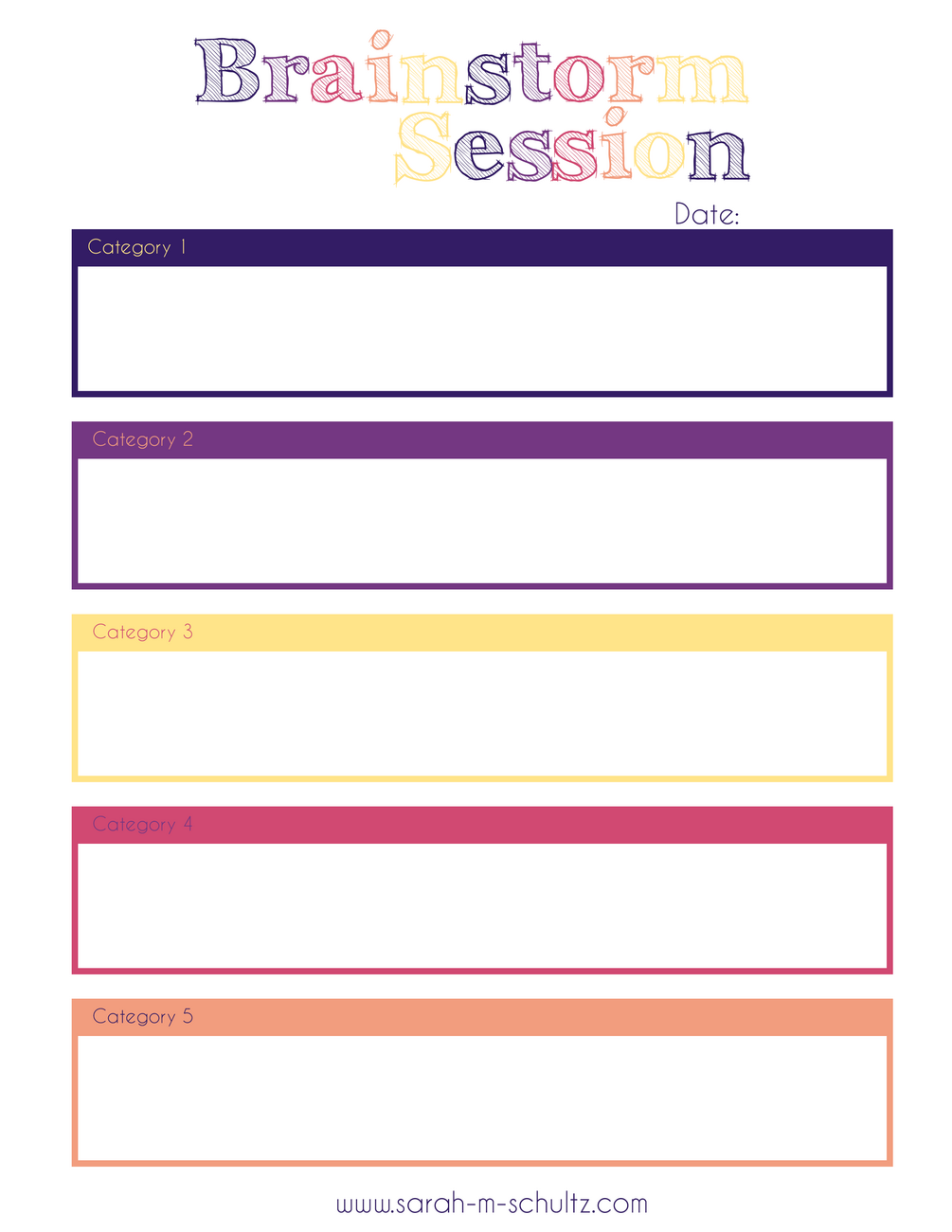 Brainstorming Session Worksheet