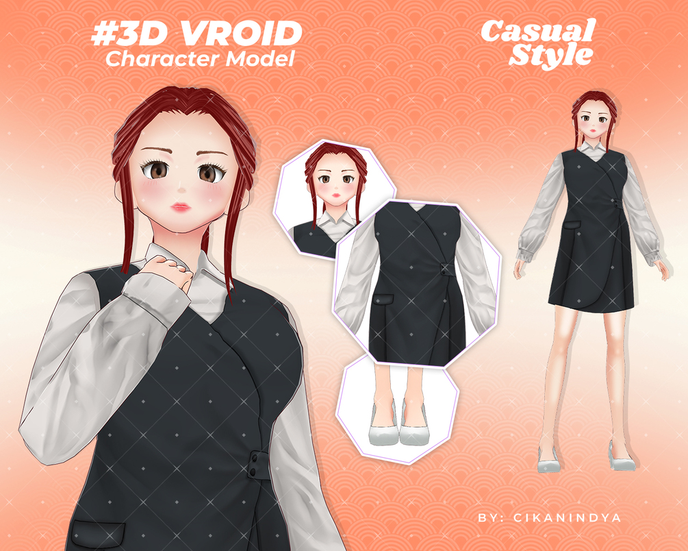 Exquisite Anime Girl 3D Vroid Model Varsha Cleo for Streamers - 3D ...