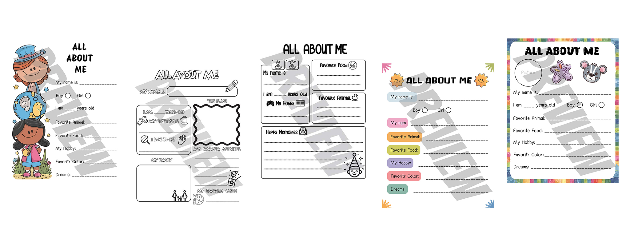 All About Me Back to School Pack | Fun First Week Activities for Kids