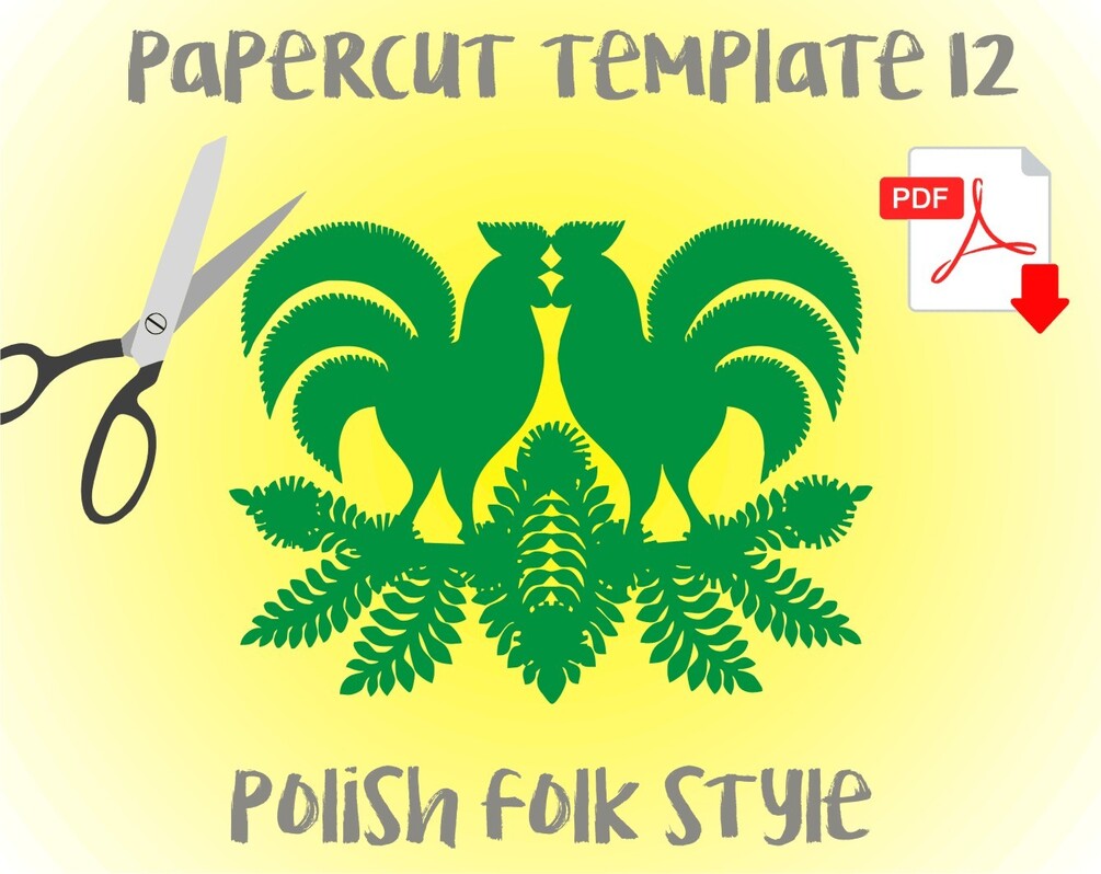 Papercut printable template from Poland / paper cut / folk art / paper ...