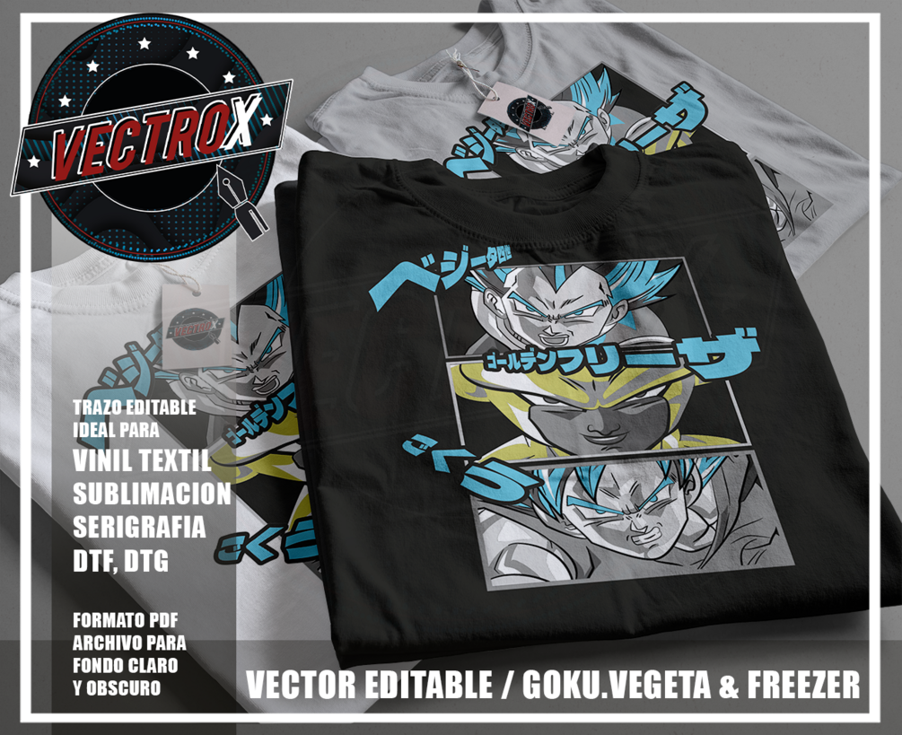 Vector Editable - Goku, Vegeta & Freezer