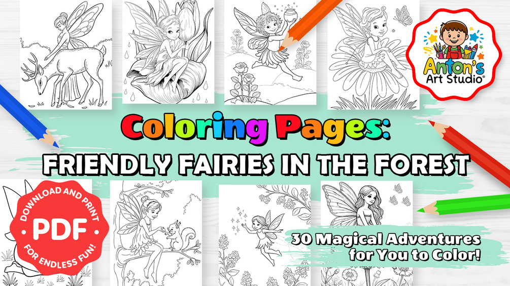 Coloring Pages: Friendly Fairies in the Forest | 30 Magical Pages for ...