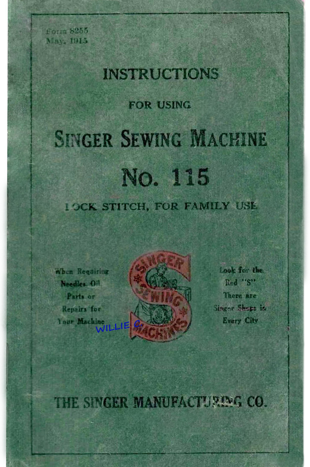 Singer 115 _Instruction Manual _Digital Download _PDF format