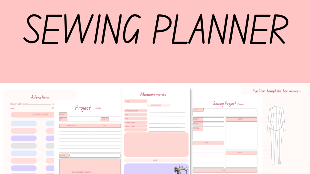 Sewing Planner, Printable or digital PDF Sewing Planner, 36 Pages Easy ...