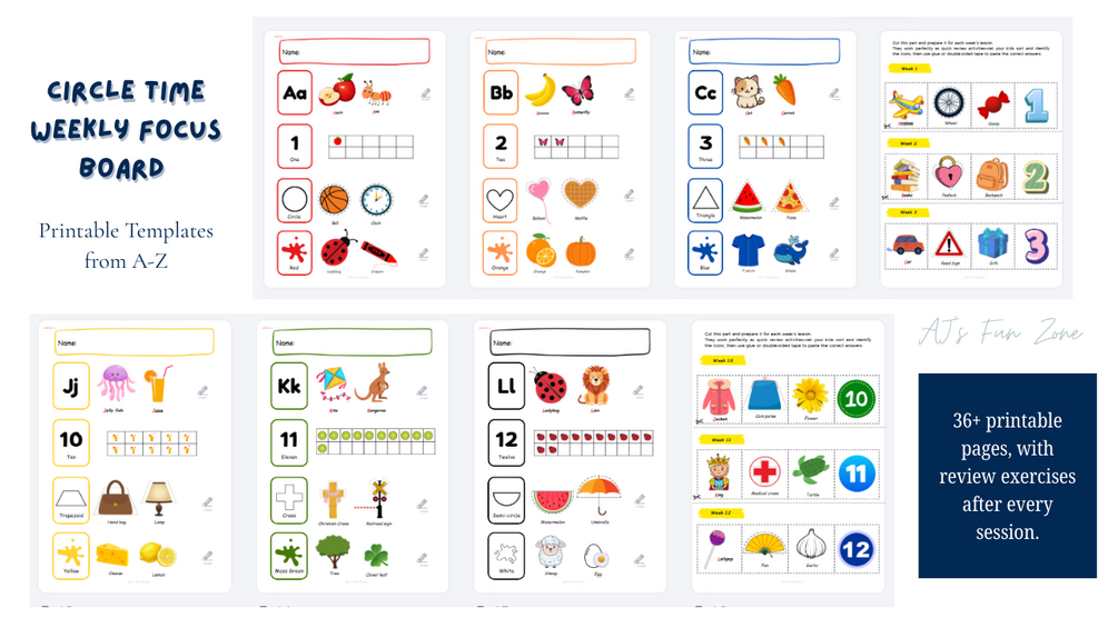 Circle Time Weekly Focus Board (Guide) w/ Complimentary Learning Resources