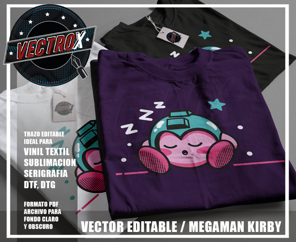 Vector Editable - Megaman Kirby
