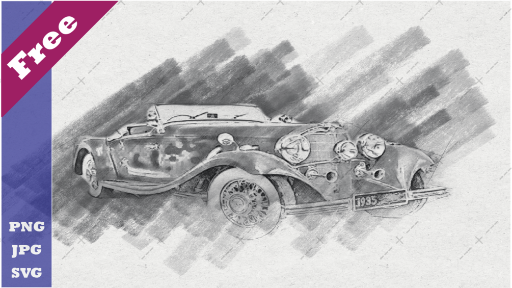 Vintage Car 1935 Sktch