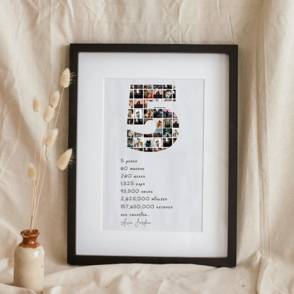 Anniversary Number Collage Frame Mockups