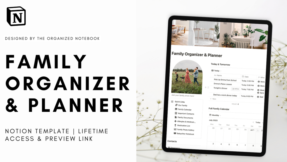 Family Planner & Organizer Notion Template