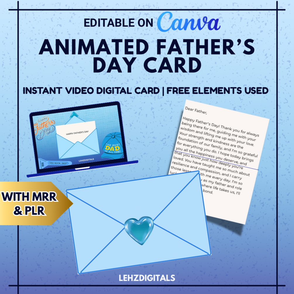 Animated Father’s Day Card (Editable + PLR & MRR + All elements used ...