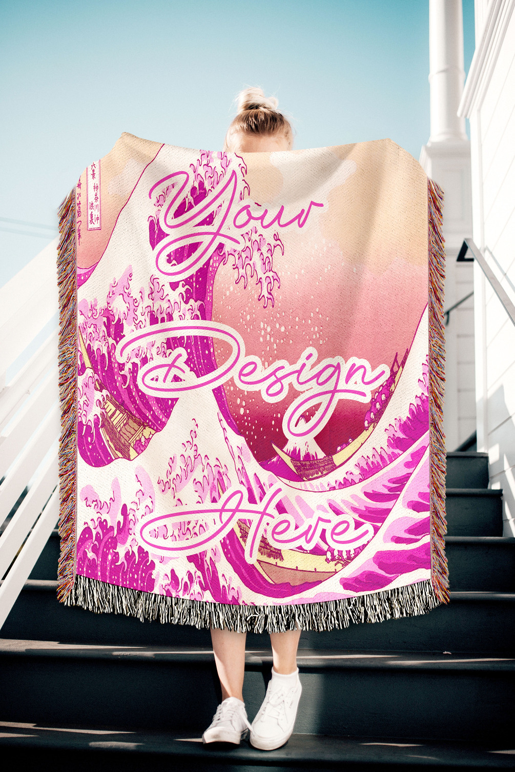 37 x 52 inch Woven Blanket Tapestry Mock Up, Woven Throw Blanket Mock ...