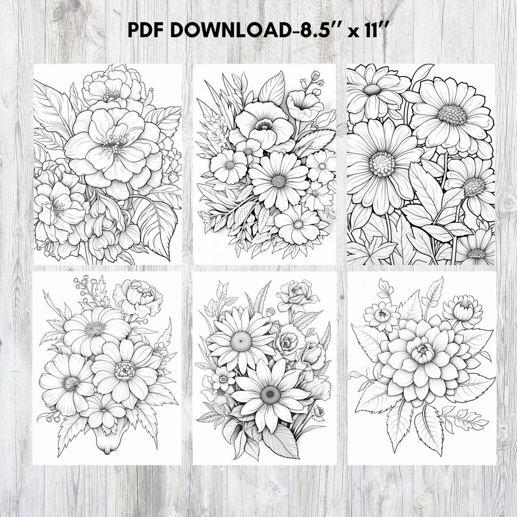 20 Beautiful Bloom Flowers Coloring Pages