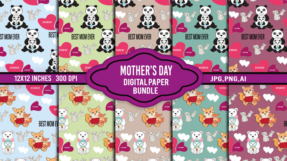 Mother's Day Digital Paper Bundles