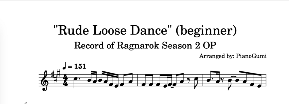 Record of Ragnarok Season 2 OP - "Rude Loose Dance" - BEGINNER Piano ...
